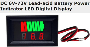 EASTRA QUALITY LED Digital Voltmeter Tester (12V-72V) Battery Capacity ...