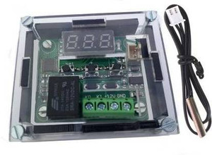 NIHAKA Thick Black&Clear Acrylic Case W1209 Digital LED DC 12V Temp ...