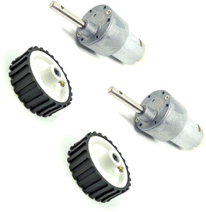 INVENTO 2pcs 12v 10 Kg-cm 100 RPM Side Shaft Geared DC Motor with 70mm ...