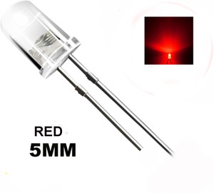 yentel (Pack of 100) 5 mm Red Emitting Diode Transparent Ultra Bright ...