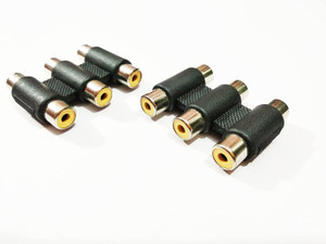 Prowans 3 RCA Audio Video A/V Female to Female Jack Coupler Adapter ...