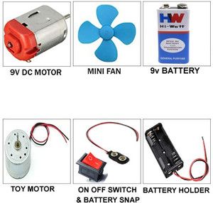 TZZOT Science Project Kit Dc Motor with Propeller / 9v Battery for ...