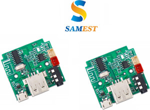samest 2pcs Speaker Board, 5V-12V Bluetooth Amplifier FM USB AUX Card ...