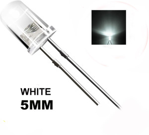 yentel (Pack of 100) 5 mm White Emitting Diode Transparent Ultra Bright ...