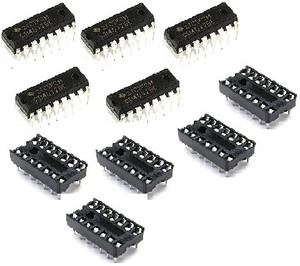 ERHIndia 5 Pcs 4017 IC Decade Counter Divider with 16 Pin IC Base ...