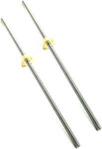 INVENTO 2Pcs 800mm SS304 Threaded Rod M12 12mm OD + M12 nut 1.75mm ...