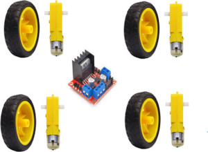 Technical hut Dual Shaft BO Motor with Tyre and L298 Motor driver ...