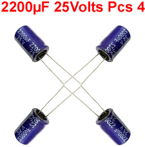 ELPH 4 Pcs 2200uf 25V Electrolytic Capacitor 2200 Micro Farad 25 Volt ...