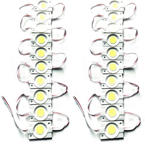 Wizzo 20 Pieces {WHITE} 12 Volt 2.4 Watt DC Coin LED Module Light Strip ...