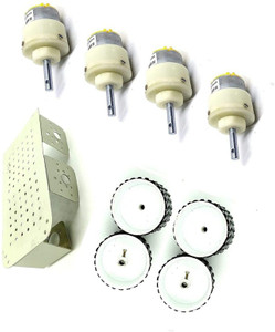 INVENTO Metal Chassis 4 Wheel Platform 200x105x50mm + 300 RPM DC Motor ...