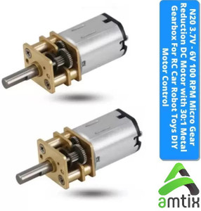 AMTIX N 20 Gear Motor High torque 100 RPM micro gear motor (Pack of 2 ...