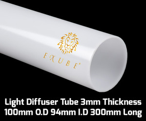 EXUBE Light Diffuser Tube 3mm Thickness 100mm O.D 94mm I.D 300mm Long ...