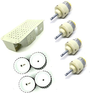 INVENTO Metal Chassis 4 Wheel Platform 200x105x50mm + 500 RPM DC Motor ...