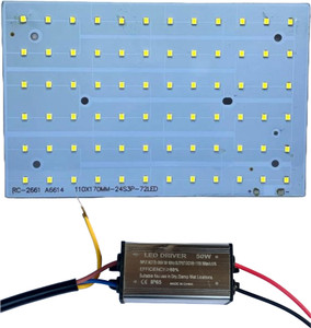 Electronics Crafts 50 watt flood light led driver with led panal combo ...
