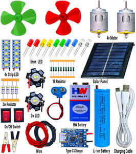 KLVXKEN Solar Panel, DC Motor, Light, Battery & Other Experimental ...