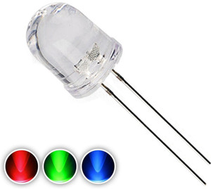 Wenray (10 Pieces) 10mm Transparent RGB LED, 3V DC 2 Pin Multicolor ...