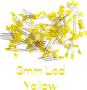 AVISRI 100Pcs 3mm YELLOW LED for DIY Projects, PCB Circuits, Indicator ...
