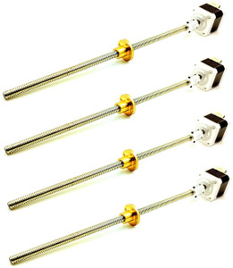 INVENTO 4pcs Nema17 4.2Kg-cm StepperMotor+coupling+ 400mmT10 TR10 ...