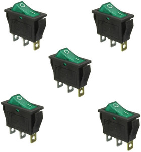 Prowans Rocker GREEN switch 16A/250V 3PIN with indicator Green led-Pack ...