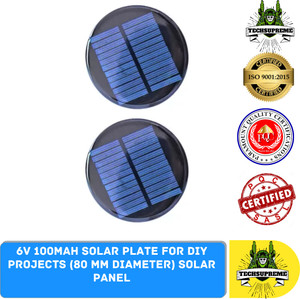 TechSupreme 80 MM Mini Solar Cell 6V-100mAh Round Shape Solar Panel ...