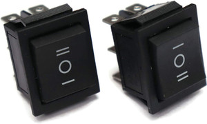 Prowans 2Pcs-Black 6 Pin Rocker switch DPDT 3 Position ON-Off-ON 16A ...