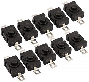 Prowans (Pack of 10) Self Locking Push ON Push Off Switch, DC 260V 1.5 ...