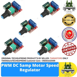TechSupreme 5V-28V 12V 24V 5A PWM DC Motor Speed Controller Volt ...