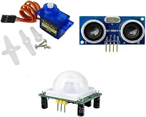 AlphaCore SG90 Servo Motor, PIR Sensor and Ultrasonic Sensor Electronic ...