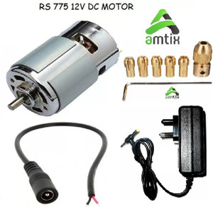 AMTIX 775 DC MOTOR WITH 1 AMP ADOPTER , CHUCK SET AND FM (Combo)amt775f ...