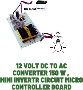 TechSupreme 12 volt DC to AC Converter 150 W mini invertr circuit Micro ...