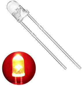 Steko (Pack of 100 Pieces) LED 3mm,3V DC 2 Pin Light Emitting Diode Red ...