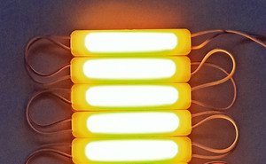 Steko 5 Pieces {YELLOW} DC 12 Volt 2.4 Watt TUBE Shape LED Module Light ...