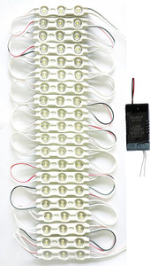 Wetrix 20-Pieces Adapter + 3 Led Optical Shape White DC 12V 1.5 Watt ...