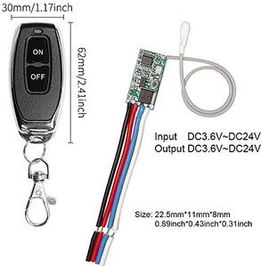 jenix Rf Wireless Remote Control Receiver Dc 12V Relay Chip Self ...