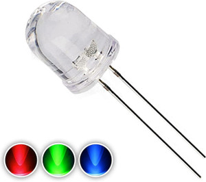 Steko Transparent RGB LED 10mm,3V DC 2 Pin Light Emitting Diode Light ...