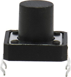 Electronic Spices 12x12x10mm Black color tactile momentary push button ...