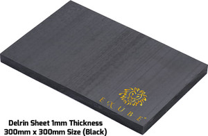 EXUBE Delrin Sheet 1mm Thickness 300mm x 300mm Size (Black) Electronic ...