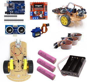 Electrobot DIY 2-Wheel Obstacle Avoidance Robot Kit – Wooden Chassis ...