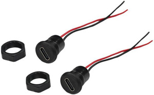 ERHIndia 2 Pcs Type C Female USB Panel Mount Socket Connector with Wire ...