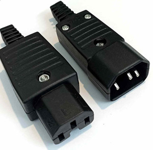 acce & peri AC250V 10A 3Pins Terminals Panel Mount IEC C14 Male C13 ...