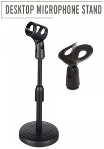 BALRAMA Round Base Desktop Mic Stand Adjustable Height Table Top Stand ...