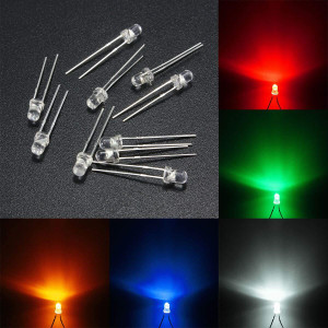Trring 100 Pics 5mm 3in1 RGB Auto Flashing LED slow flash and fast ...