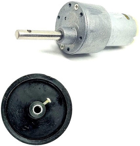 INVENTO 1pcs 12v 10 Kg-cm 300 RPM Side ShaftGeared DC Motor with 65mm x ...