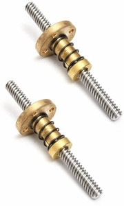 INVENTO 2Pcs 100mm Trapezoidal leadscrew T8 8mm pitch 2mmlead 8 TR8 ...