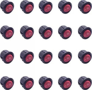 SSV CARE PACK OF 50 Red Light SPST 2-Pin ON/Off Round Boat Rocker ...