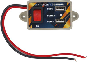 Prowans 12V to 5V DC converter with 2 USB jacks for mobile charging ...
