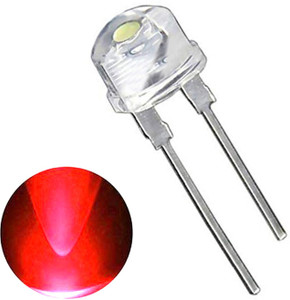 Wenray (Pack of 50 Pcs) Transparent Red LED 8mm 3V DC 2 Pin (RED ...