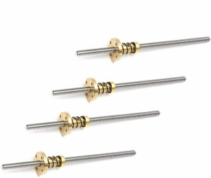 INVENTO 4Pcs 500mmTrapezoidal leadscrew T8 8mmpitch 2mm lead 8 TR8+Anti ...