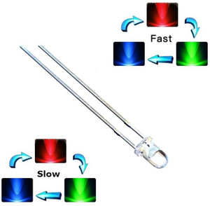 gobagee Branded 3mm RGB Super Bright Fast Flashing LED Red Green Blue ...