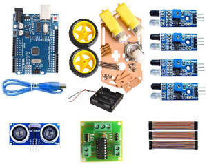 Robo Pixel Complete Robo Car DIY kit with Arduino Uno, Ultrasonic ...